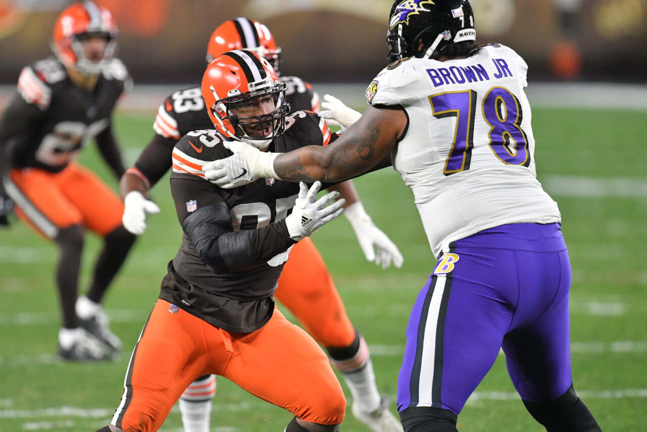 Orlando Brown Jr vs Myles Garrett NFL Rivalry Wallpaper | Background ...