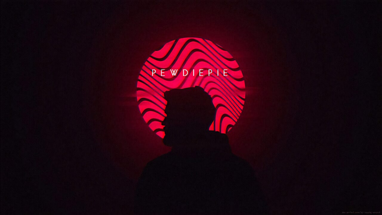 PewDiePie Silhouette Red Glow Iconic YouTuber Wallpaper | Background ...