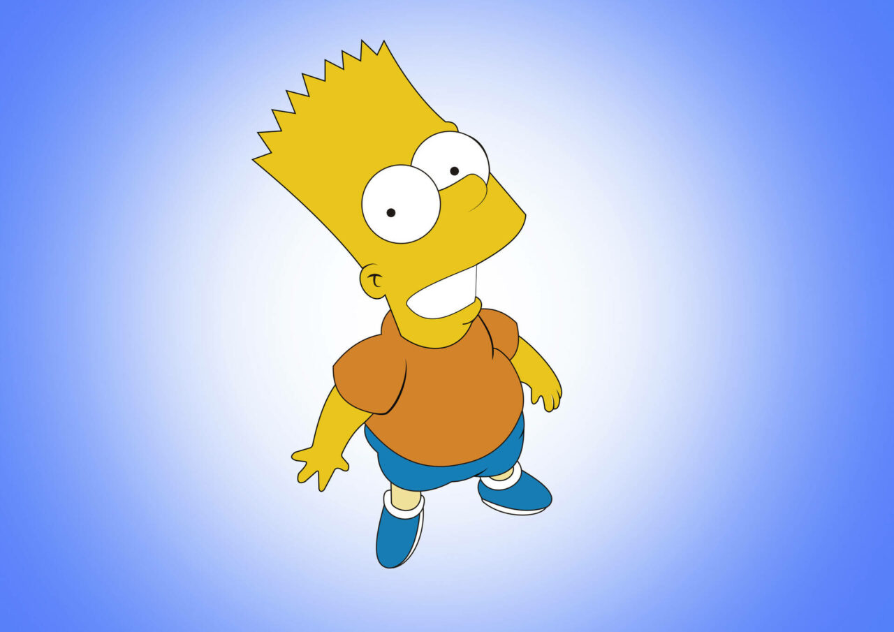 Playful Bart Simpson Blue Gradient Digital Art Wallpaper | Background ...
