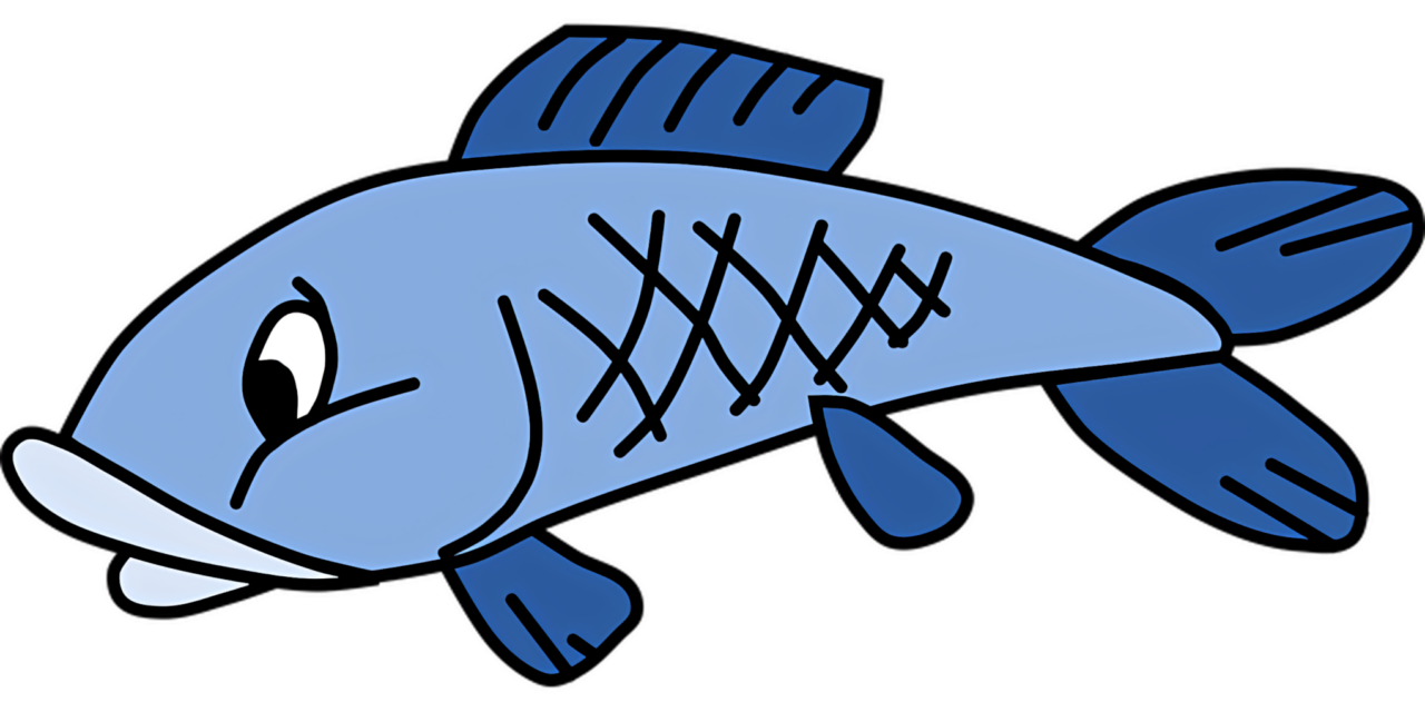 Cheerful Cartoon Blue Fish Wallpaper | Background FREE Download ...