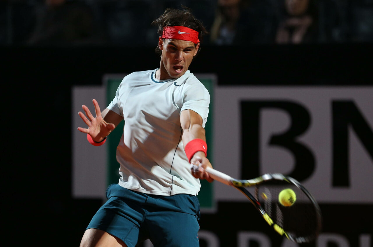 Intense Focus of Nadal in Action Tennis Wallpaper | Background FREE ...