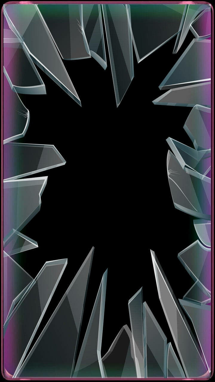 Sharp Broken Glass with Black Void Realistic Wallpaper | Background ...