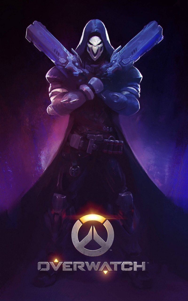 Overwatch Reaper Dual Shotguns Moody Purple Wallpaper | Background FREE ...