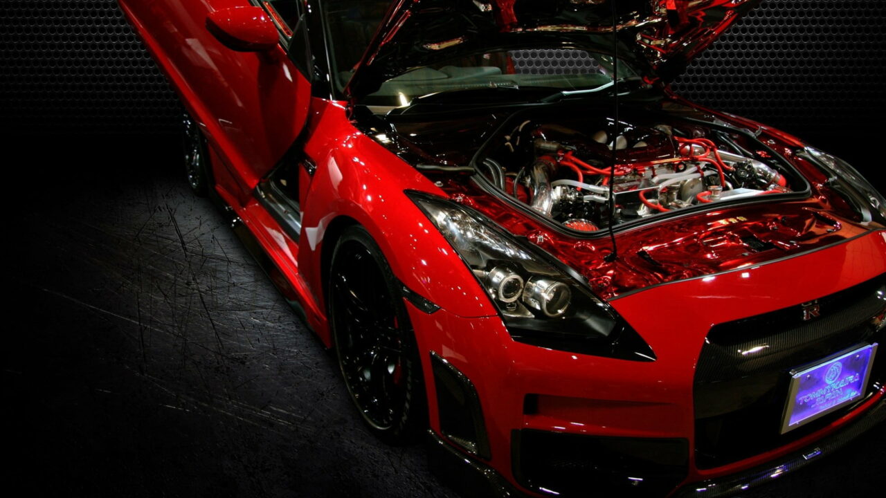 Sleek Red Nissan GTR Engine Wallpaper | Background FREE Download ...