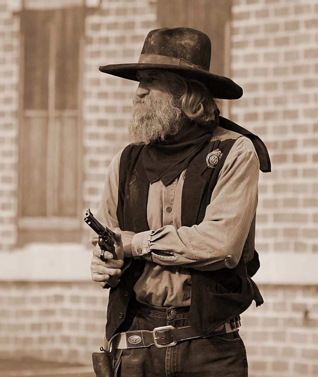 Rugged Cowboy with Revolver Classic Western Wallpaper | Background FREE ...