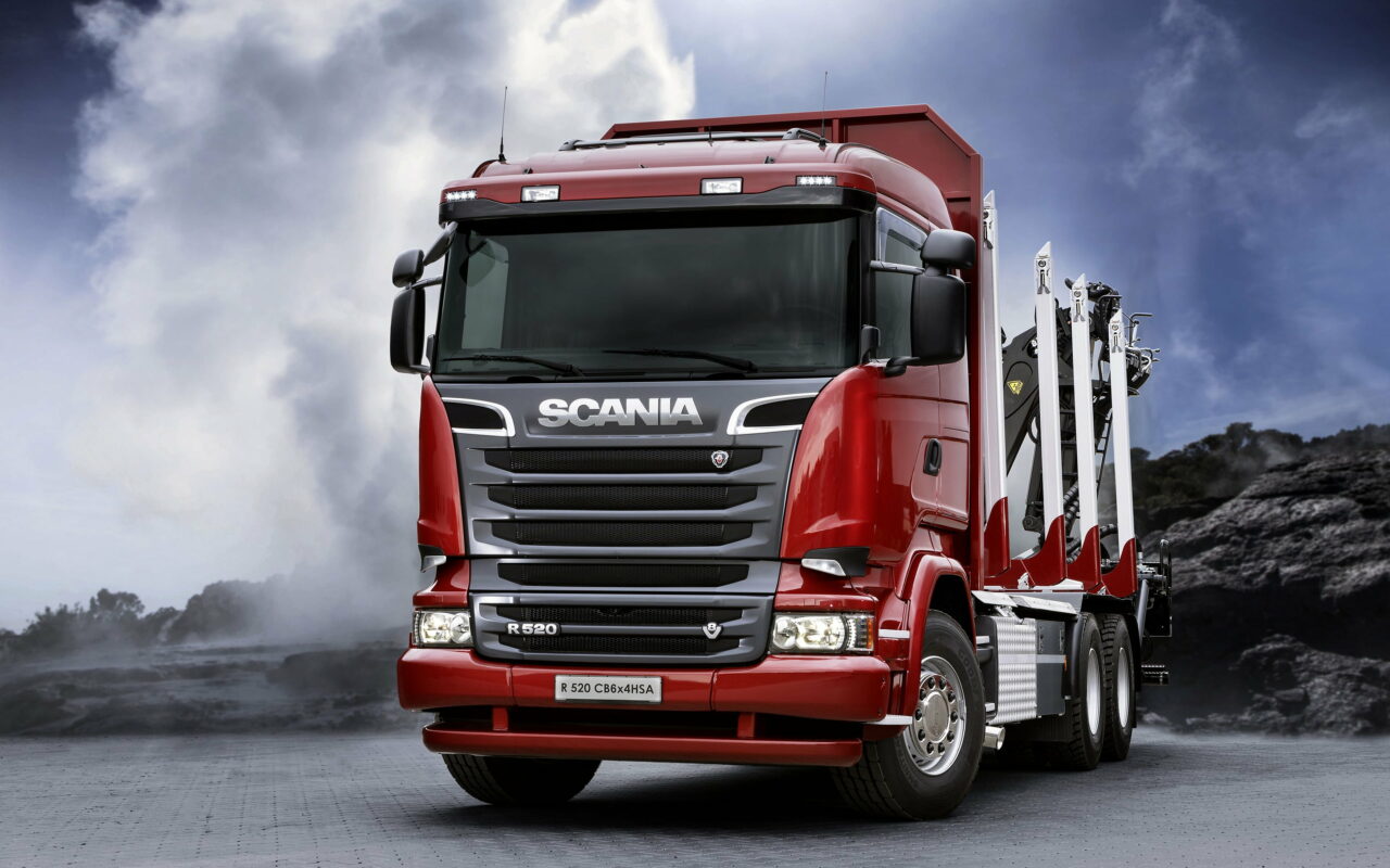 Scania R520 6x4 Streamline Timber Truck Wallpaper | Background FREE ...