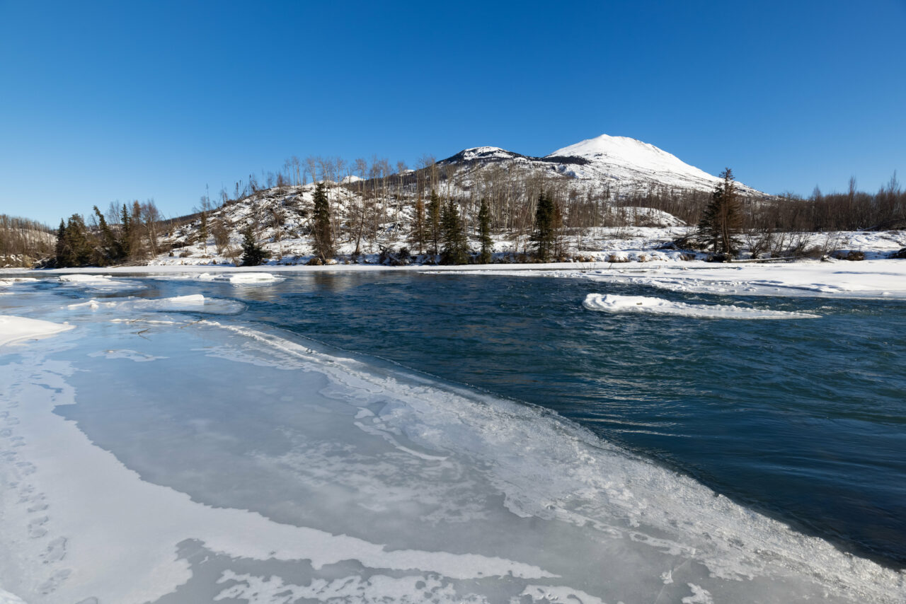 Serene Winter Lake and Snowy Mountains Nature Wallpaper | Background ...
