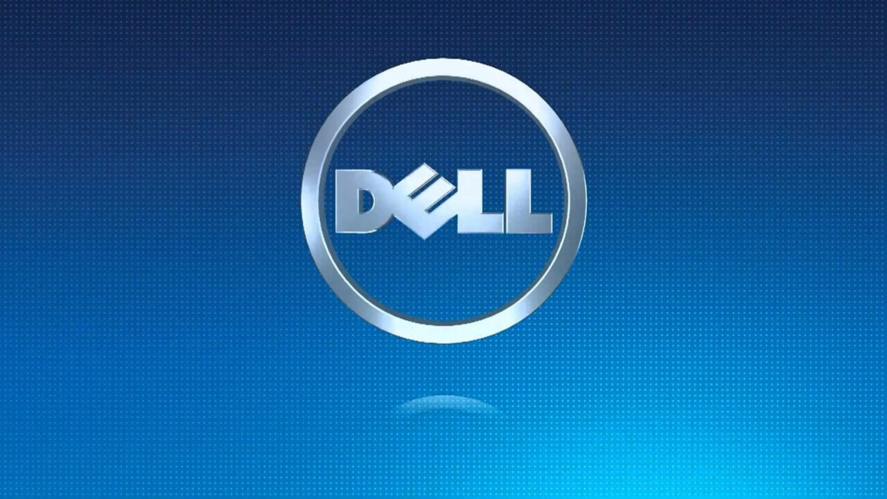 Sleek Silver Dell Logo on Blue Dotted Background Wallpaper | FREE ...