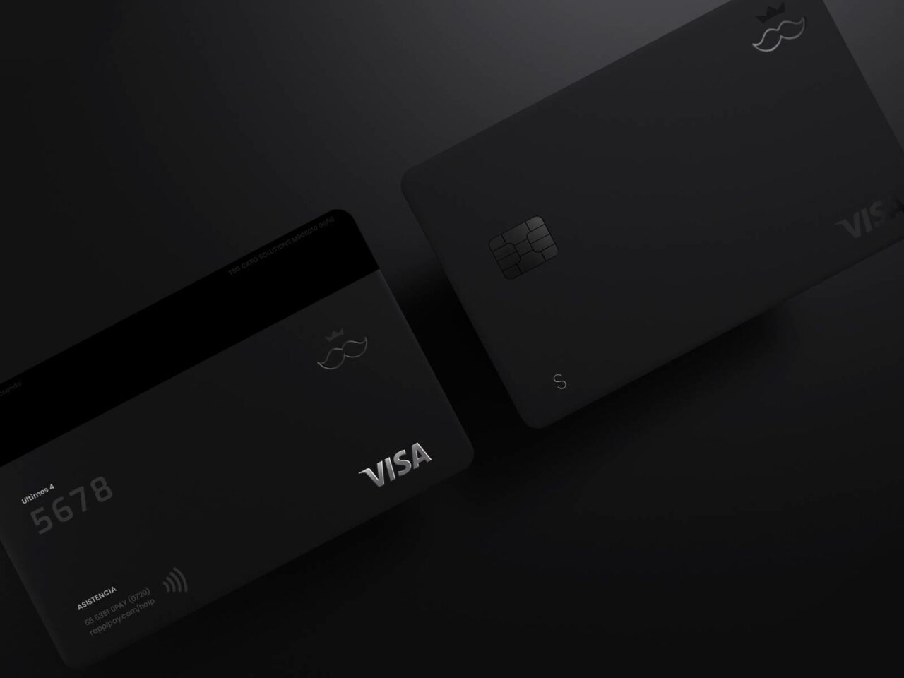 Sleek Black Visa Credit Card Minimalist Design Wallpaper | Background ...