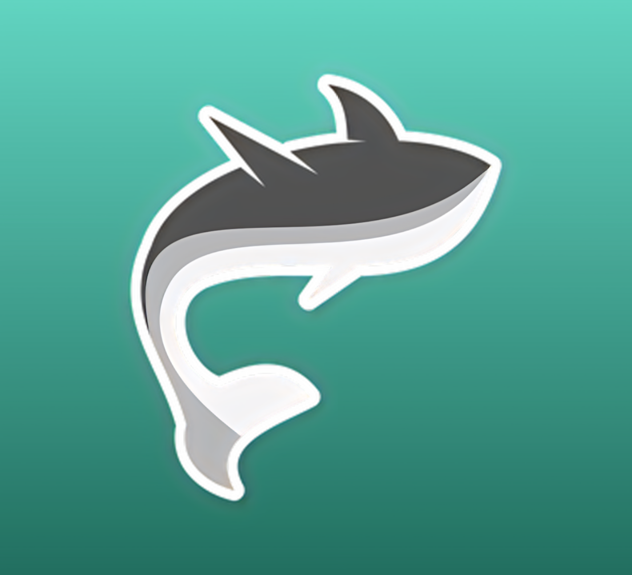 Dynamic Shark Icon in Turquoise Wallpaper | Background FREE Download ...