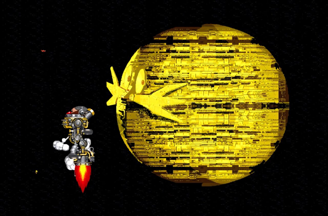 Sonic Death Egg Retro Space Station Pixel Art Wallpaper | Background ...