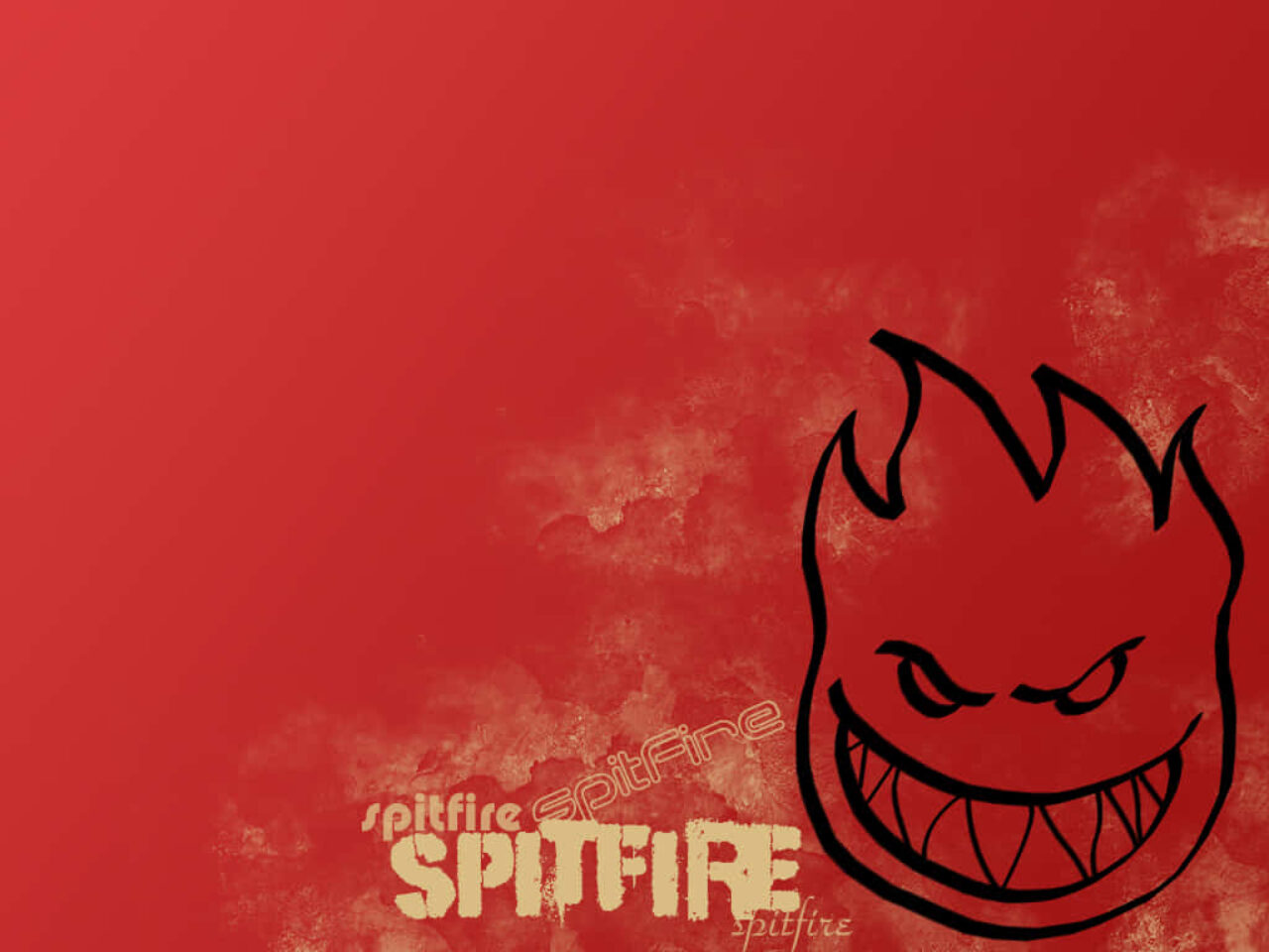 Spitfire Skate Logo Drawing on Vibrant Red Background Wallpaper | FREE ...