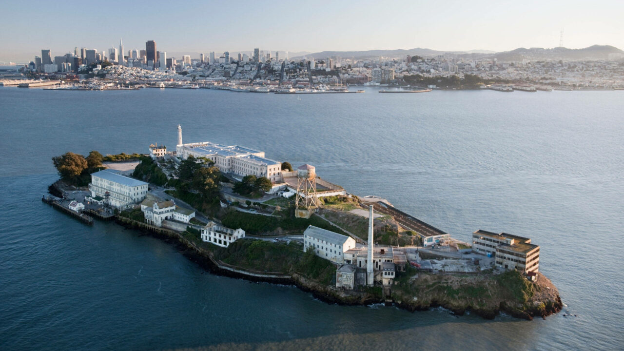 Aerial Serenity of Alcatraz Island Wallpaper | Background FREE Download ...