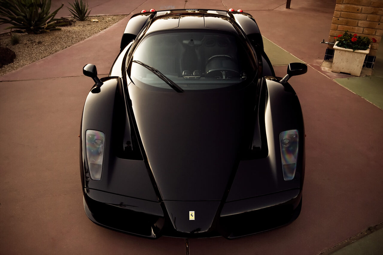 Black Ferrari Enzo Stunning Front View Wallpaper | Background FREE ...