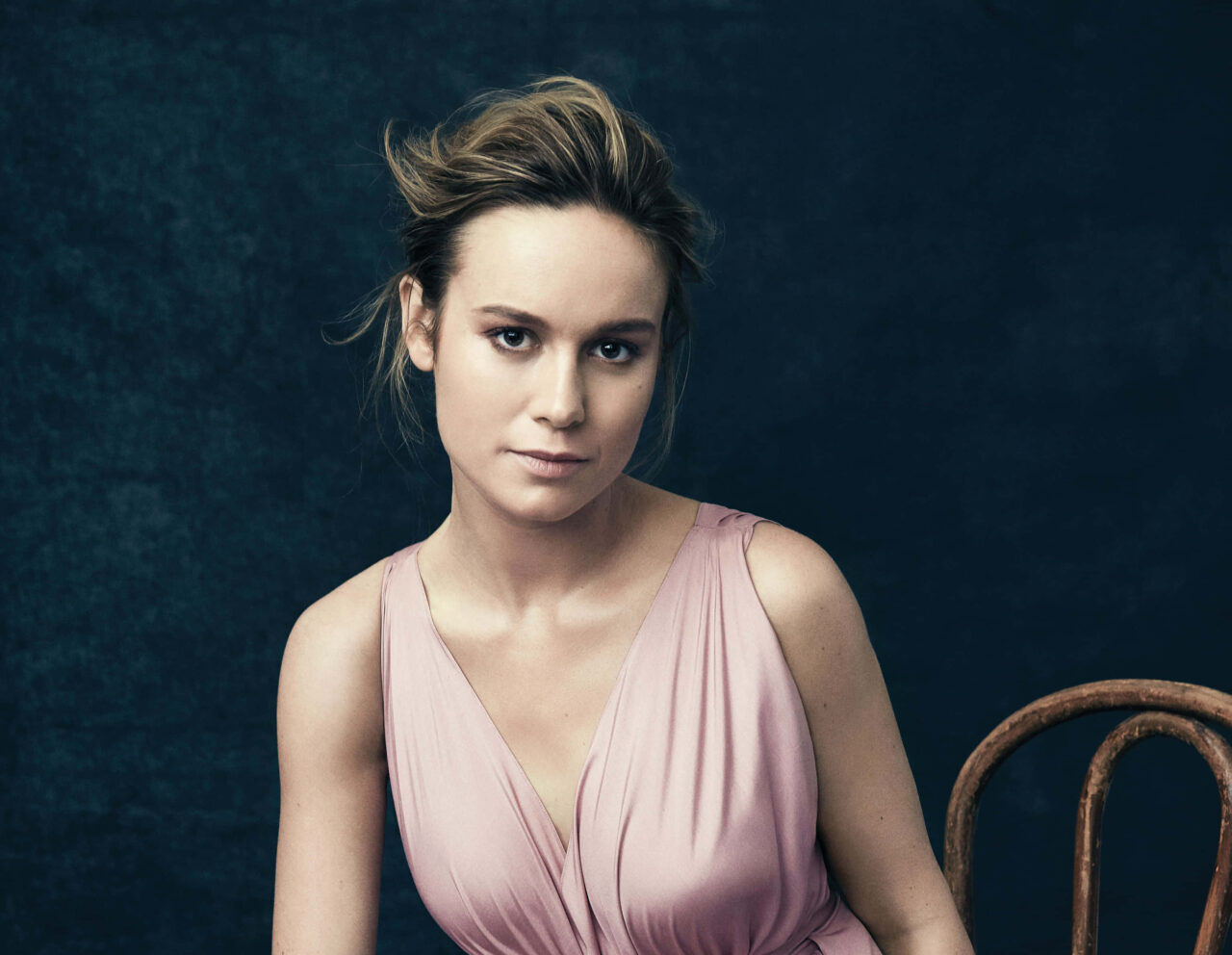 Brie Larson Elegant Portrait in Pink Dress Wallpaper | Background FREE ...