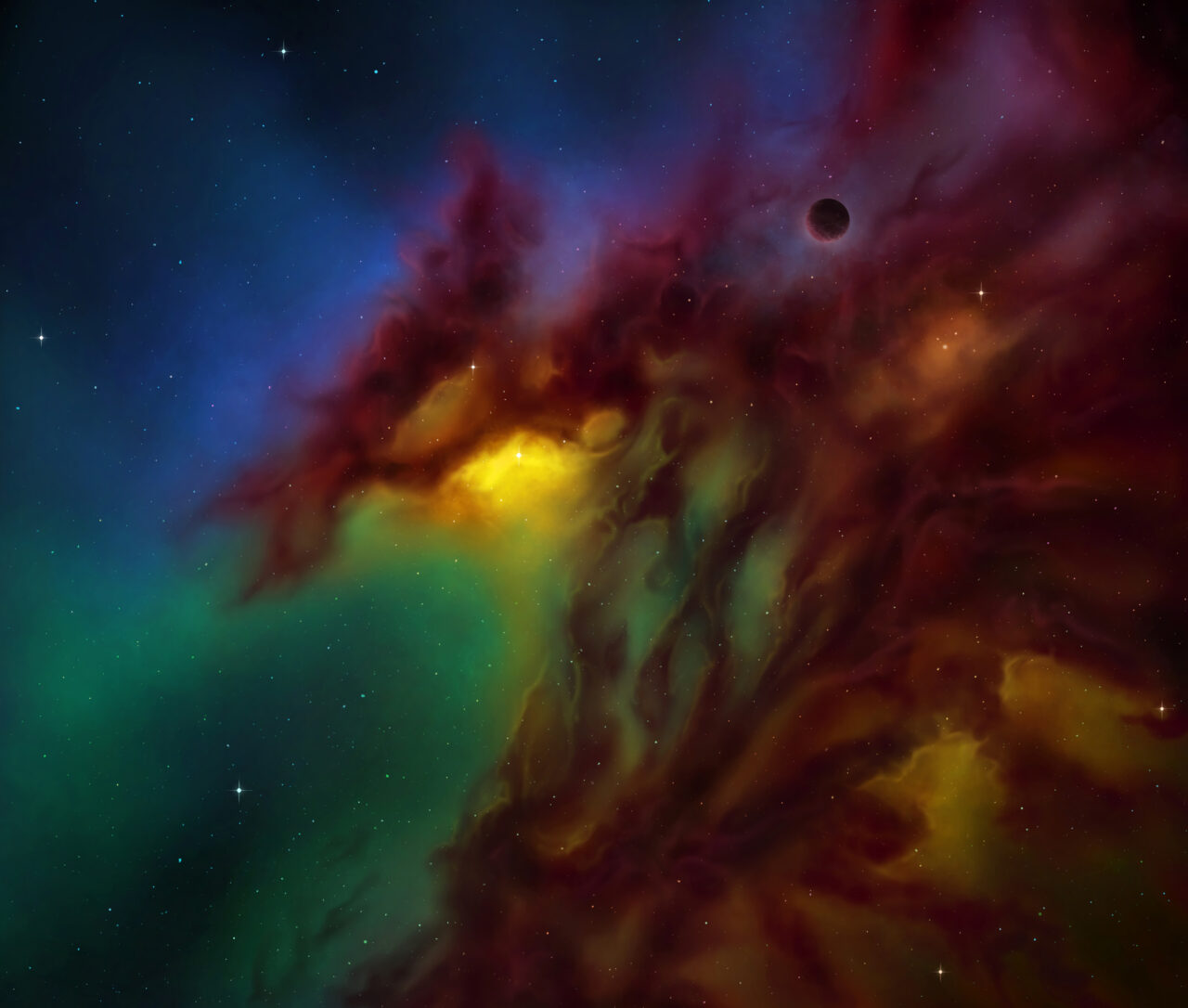 Vivid Nebula Dreams Enveloping a Silent Planet Wallpaper | Background ...
