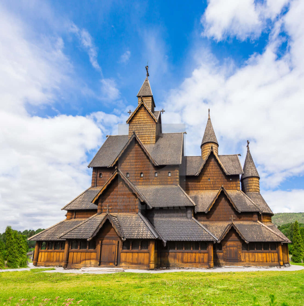 Intricate Wooden Architecture of Heddal Stave Church Wallpaper ...