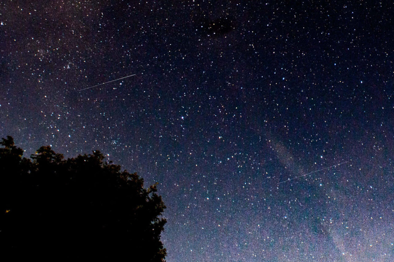 Celestial Meteor Dance in Night Sky Wallpaper | Background FREE ...