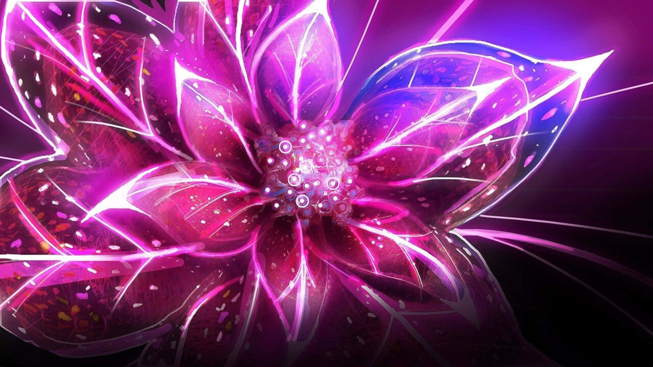 Neon Floral Fantasy Glow Wallpaper | Background FREE Download - Vulplex.com