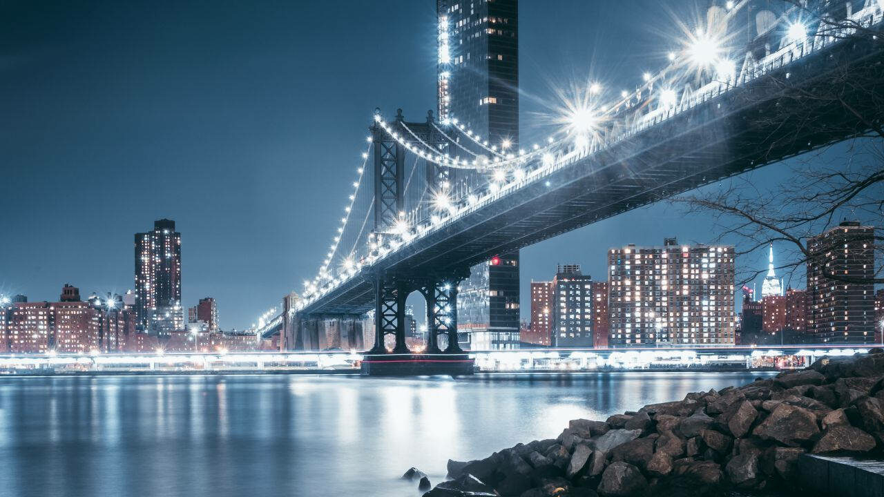 Serene Cityscape Reflection Bridge Wallpaper | Background FREE Download ...