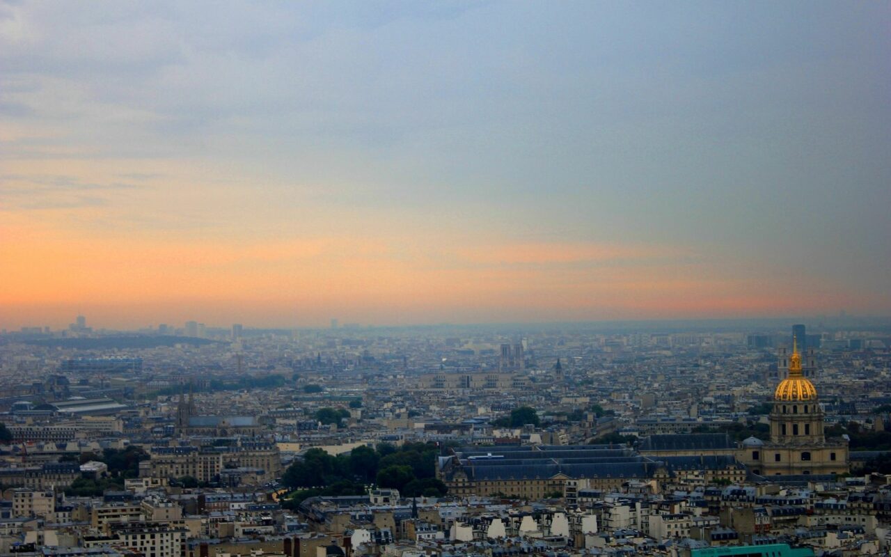 Charming Dusk Over Paris Urban Landscape Wallpaper | Background FREE ...
