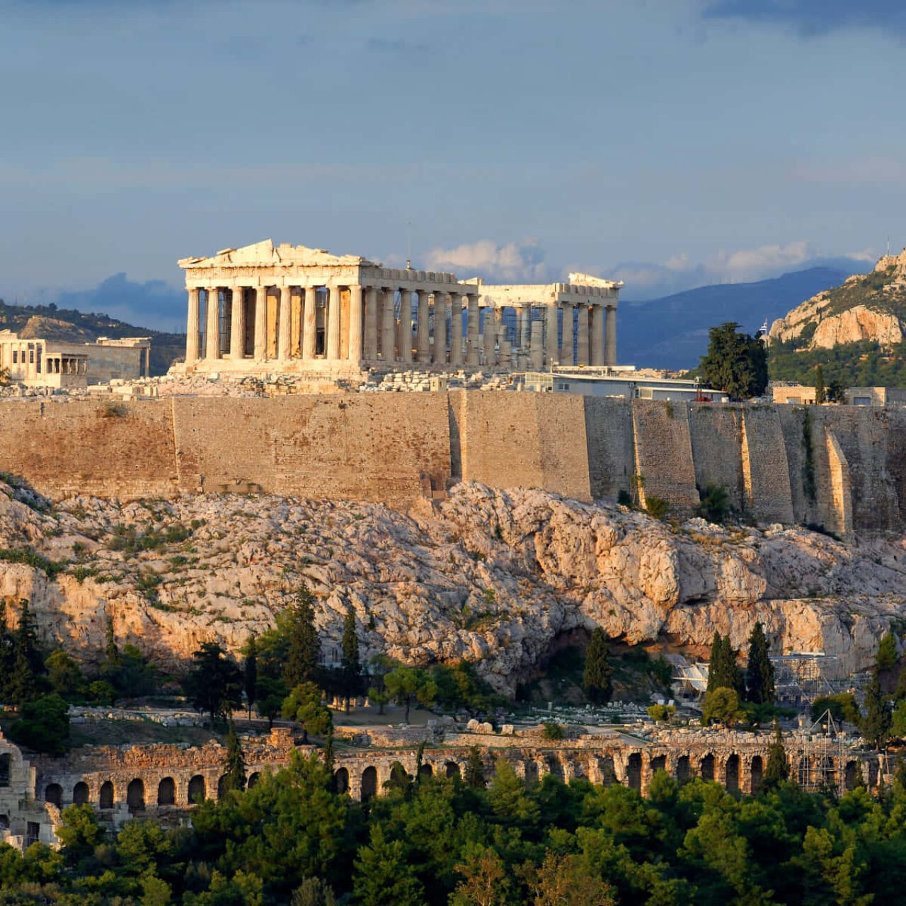 Majestic Parthenon Overlooking the City Wallpaper | Background FREE ...