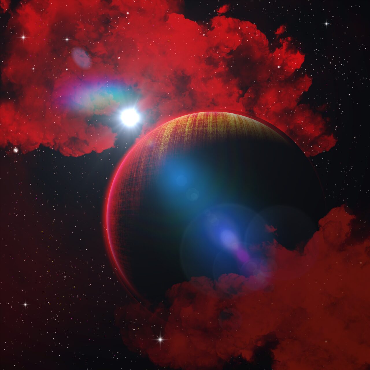 Radiant Red Planet in Cosmic Splendor Wallpaper | Background FREE ...