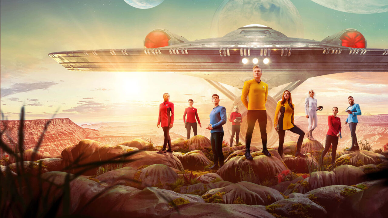 Starship Journey Through a Scenic Star Trek Landscape Wallpaper ...