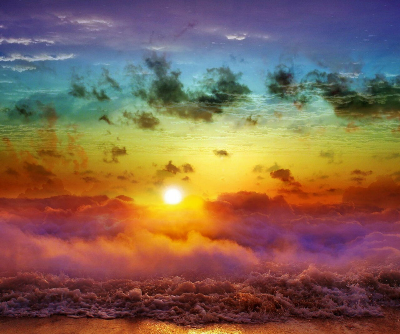 Vibrant Sunset Over Ocean Serenity Wallpaper | Background FREE Download ...