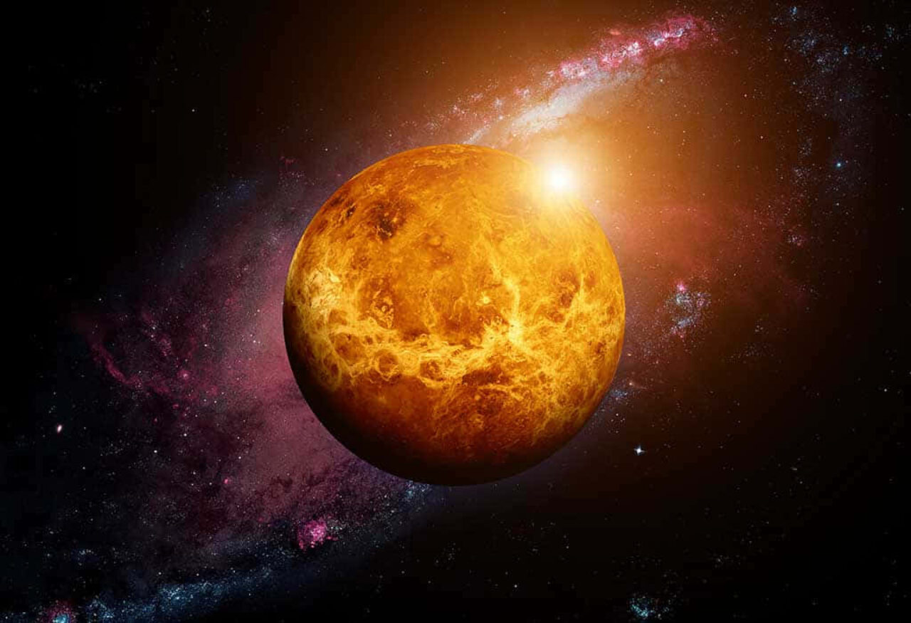 Golden Venus Glows in the Expansive Universe Wallpaper | Background ...