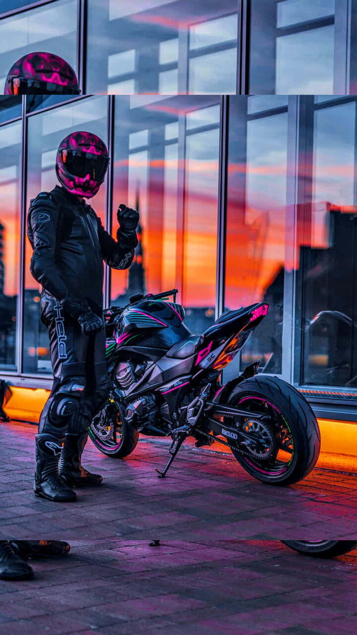 Vibrant Sunset Motorcycle Adventure Wallpaper | Background FREE ...