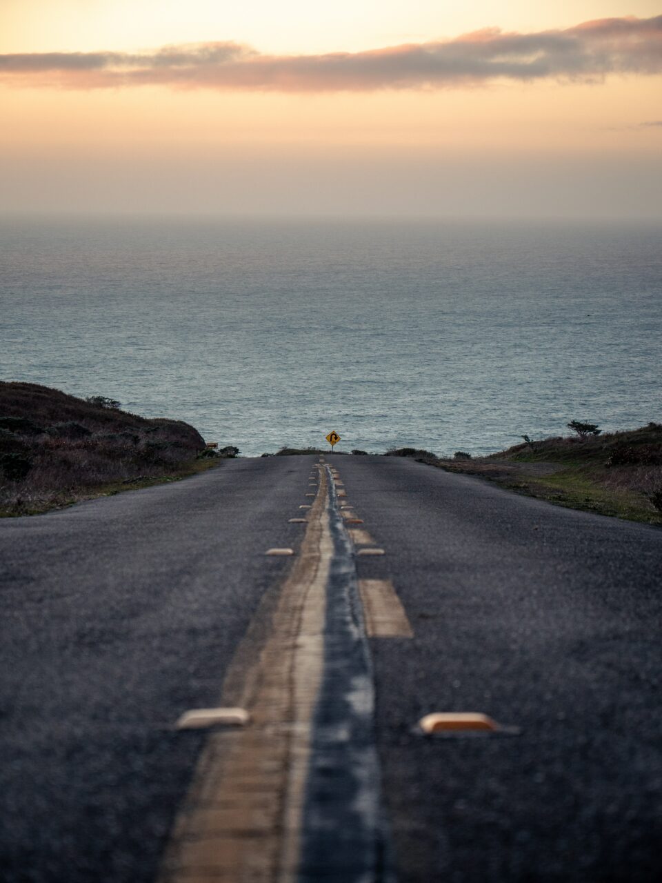 Sunset Coastal Road to Sea Calm Journey Wallpaper | Background FREE ...