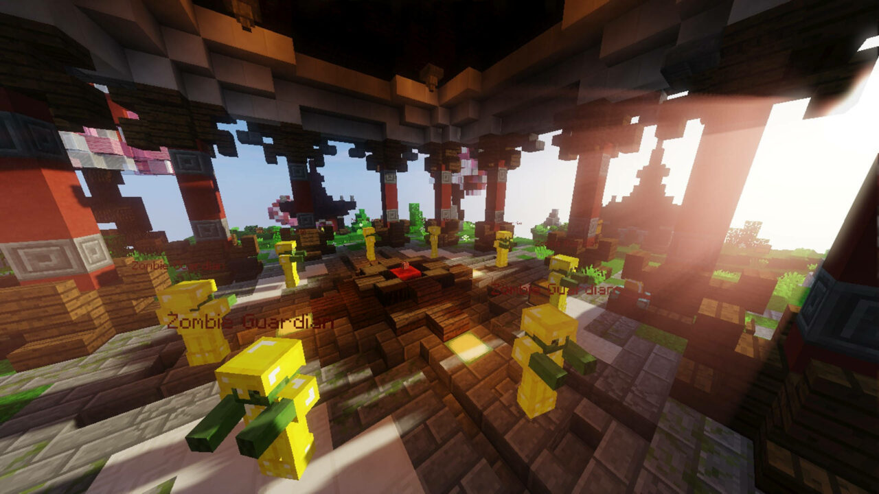 Epic Minecraft Stone Fortress with Gold Armored Zombies Wallpaper ...