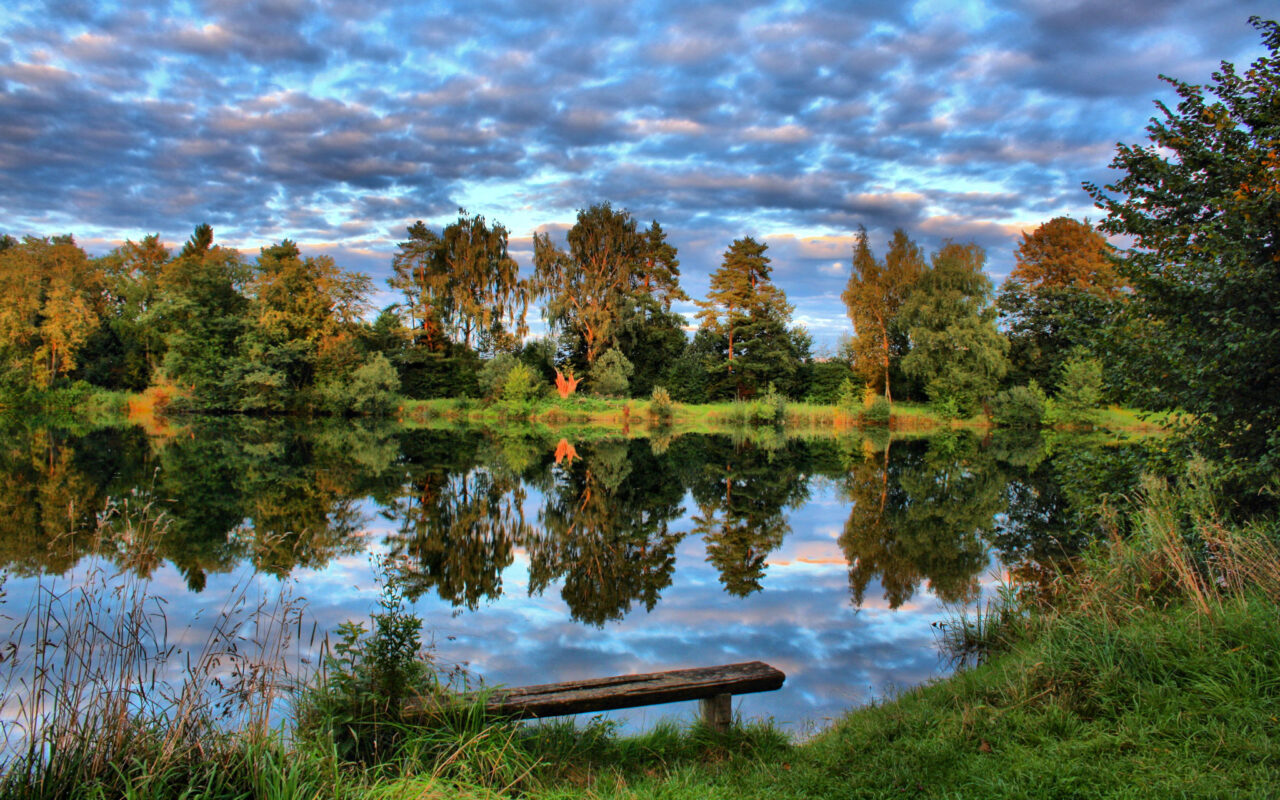 Tranquil German Lakeside Sunset Nature Wallpaper | Background FREE ...