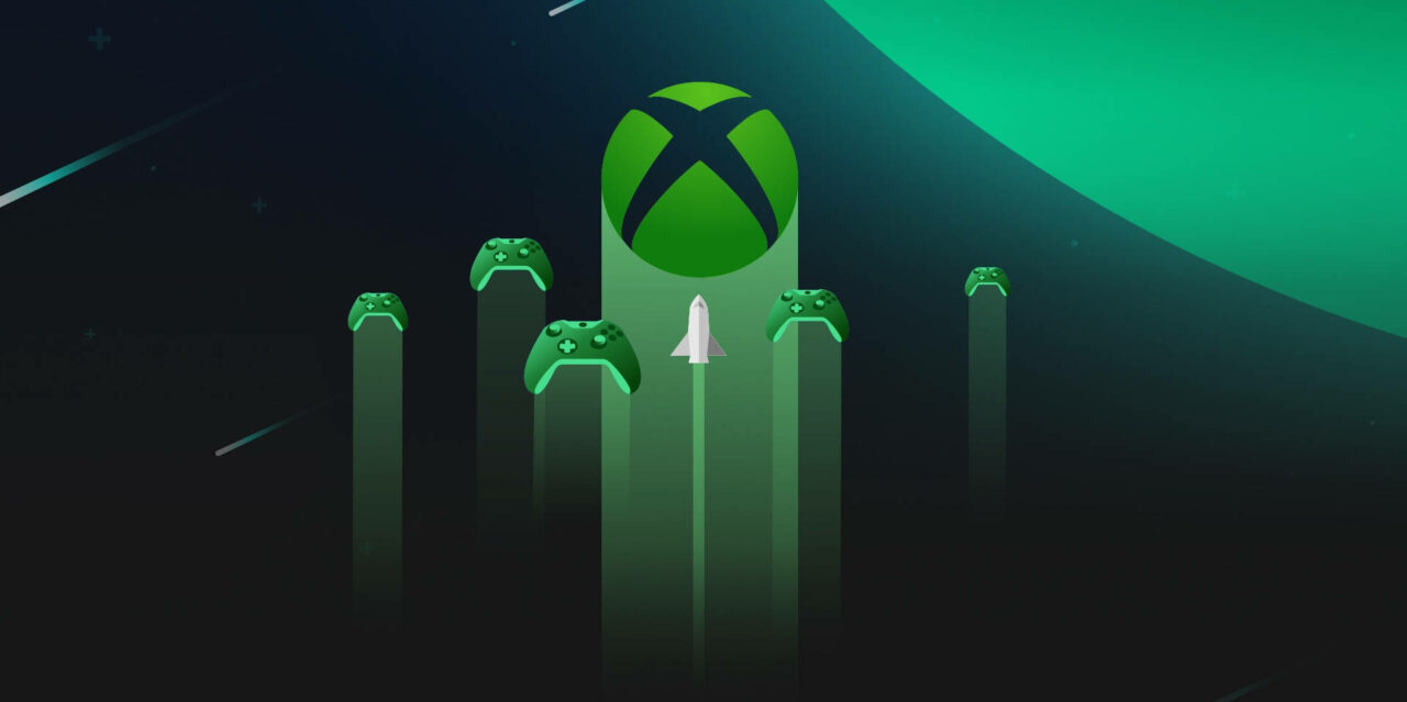 Iconic Xbox Series X Logo Soaring with Controllers Wallpaper ...