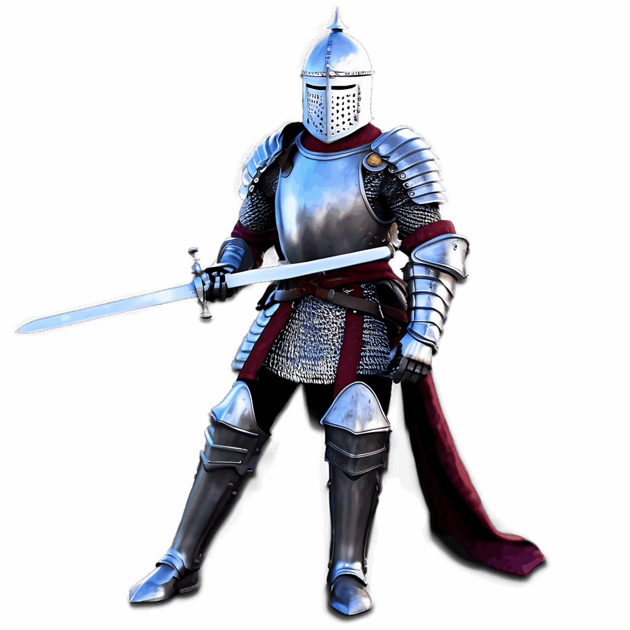 Valiant Knight in Shining Armor Sword Ready Wallpaper | Background FREE ...