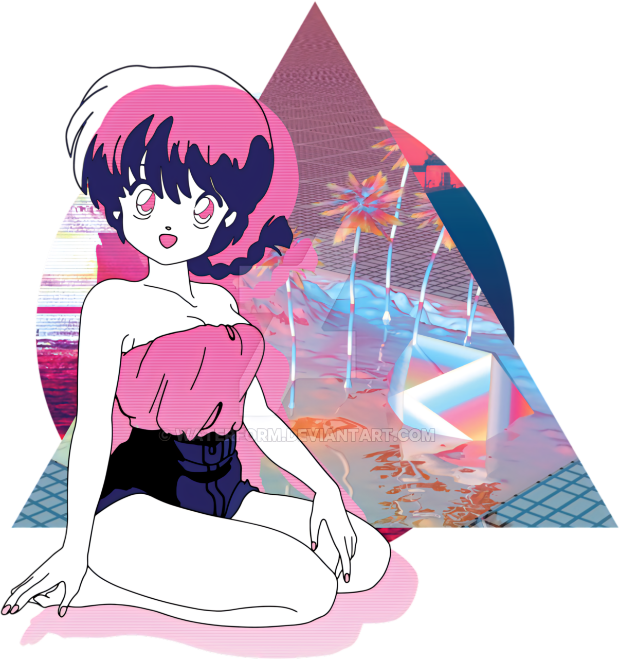 Vaporwave Dreams with Anime Character Wallpaper | Background FREE ...