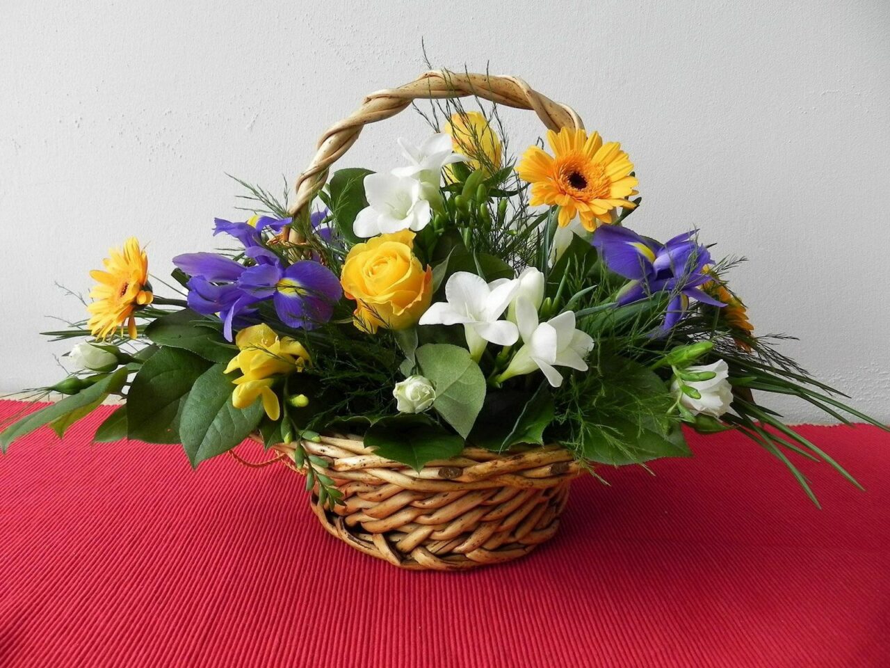Colorful Flower Basket Delight Wallpaper | Background FREE Download ...