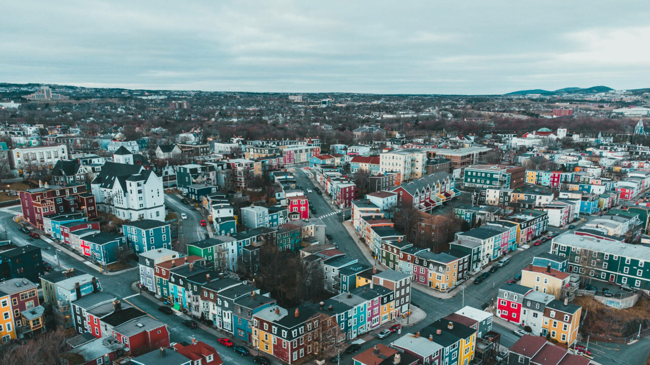 Colorful Aerial Cityscape of Newfoundland Wallpaper | Background FREE ...