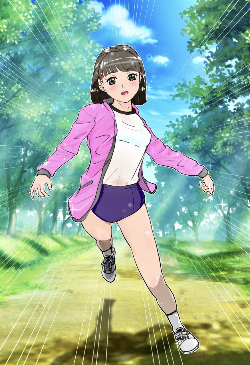 Energetic Anime Girl in Sunlit Park Wallpaper | Background FREE ...