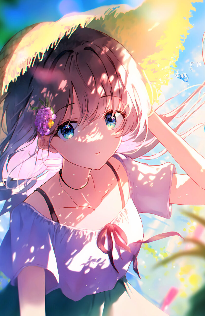 Sunny Anime Girl Summer Bliss Wallpaper | Background FREE Download ...