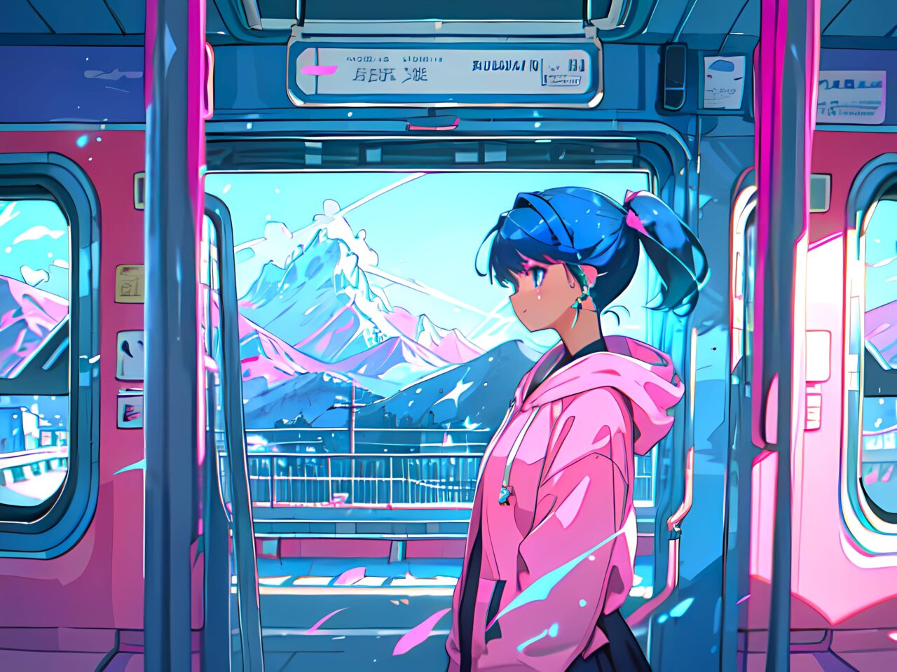 Serene Anime Girl Bus Reflection Wallpaper | Background FREE Download ...