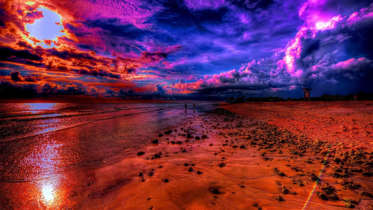 Serene Beach Sunset Vibrance Wallpaper | Background FREE Download ...
