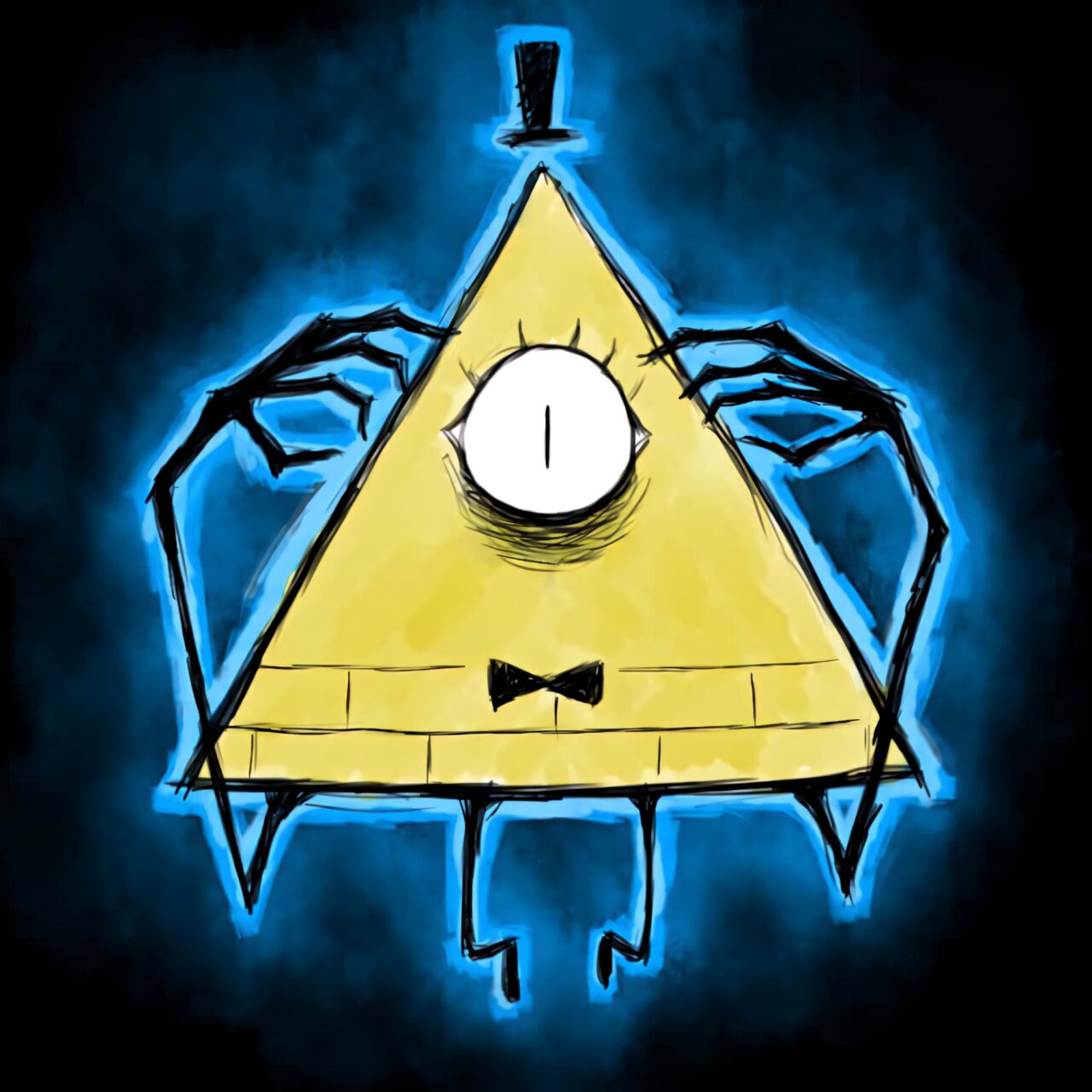 Vibrant Bill Cipher Gravity Falls Blue Aura Wallpaper | Background FREE ...