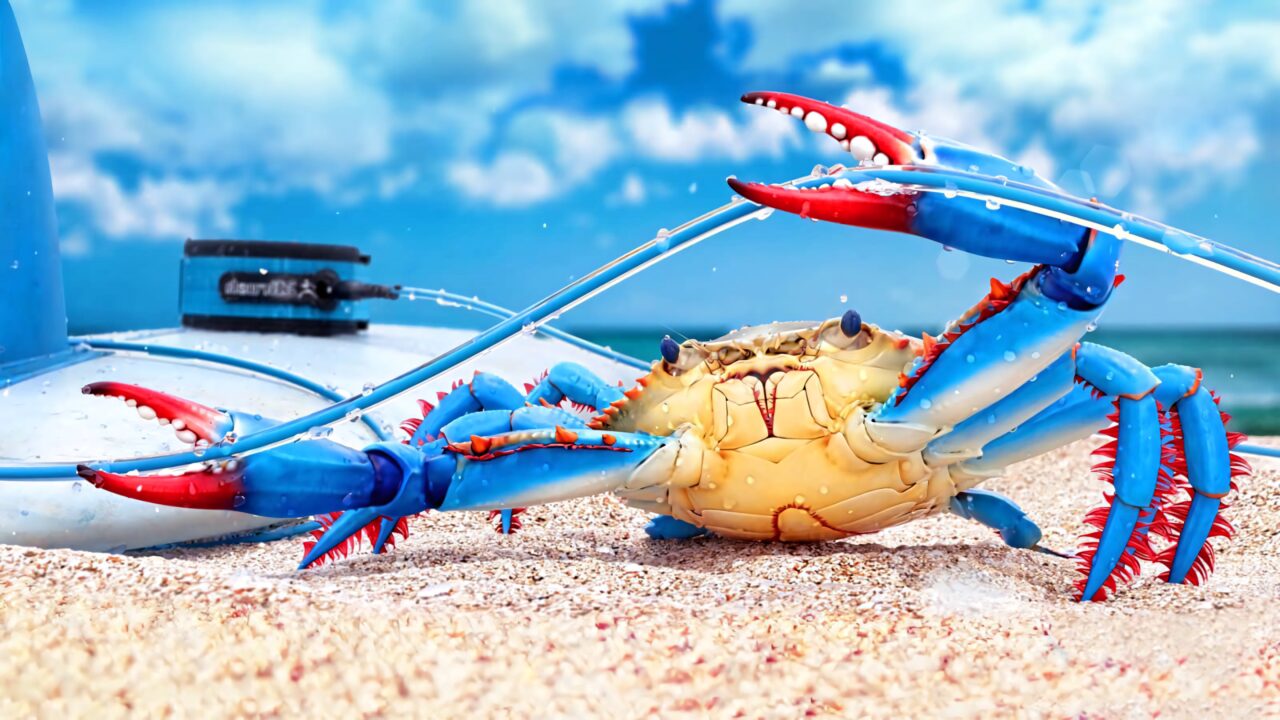 Colorful Crab on Sunny Beach HD Summer Wallpaper | Background FREE ...