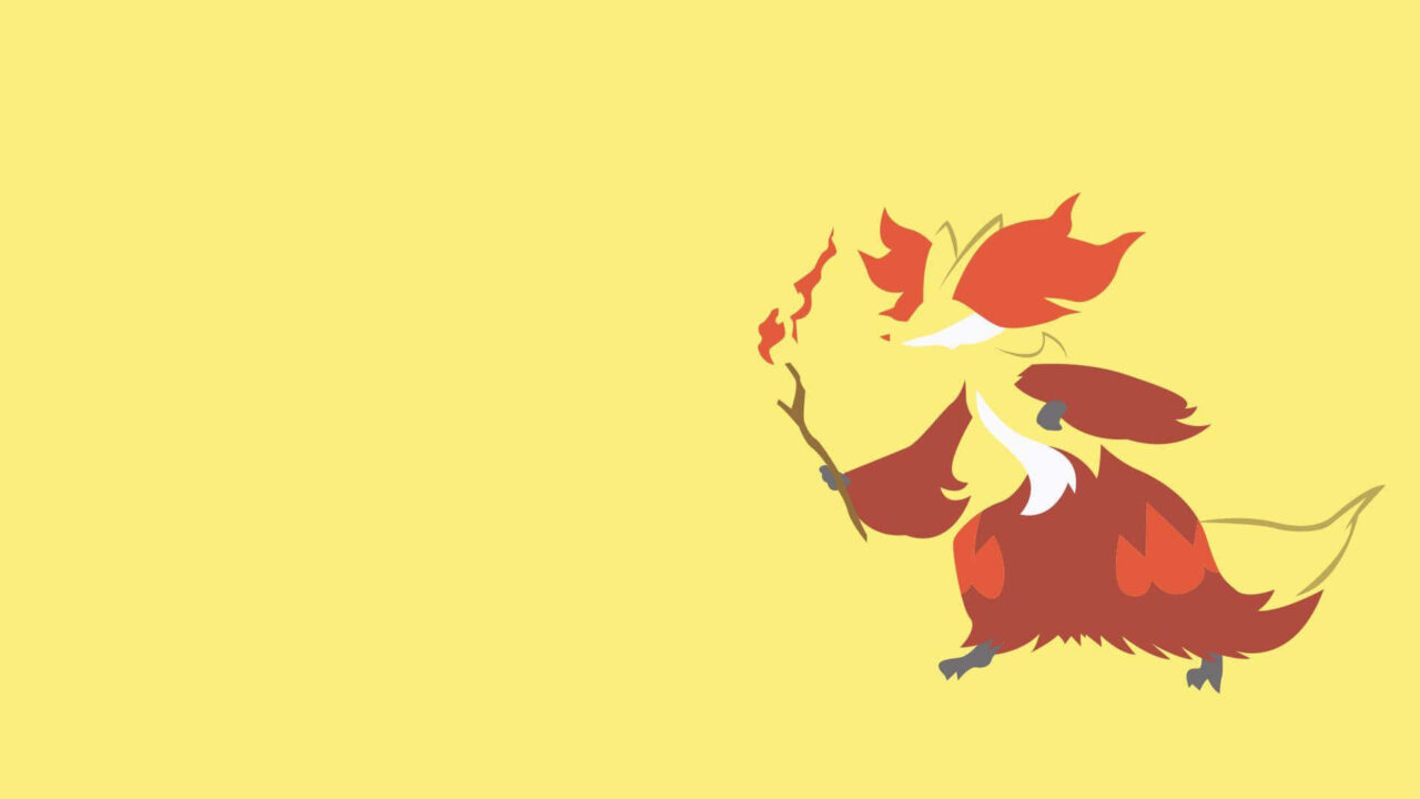 Vibrant Braixen Fire-Type Pokemon Minimalist Art Wallpaper | Background ...