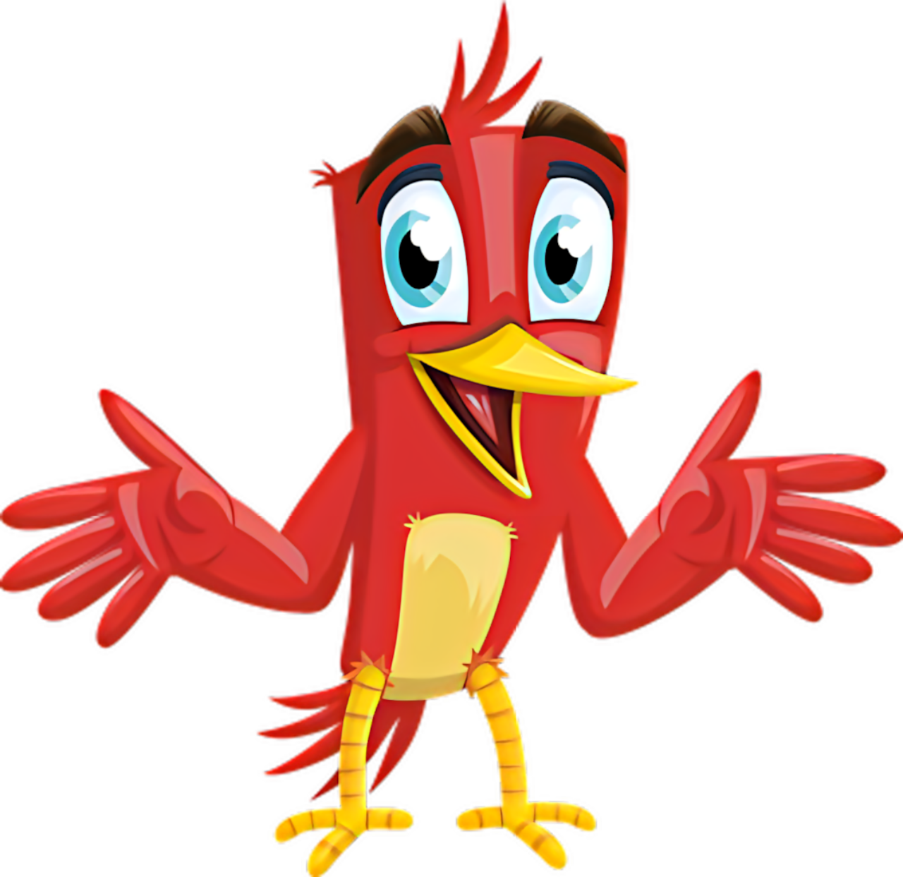 Cheerful Cartoon Red Bird Wallpaper | Background FREE Download ...