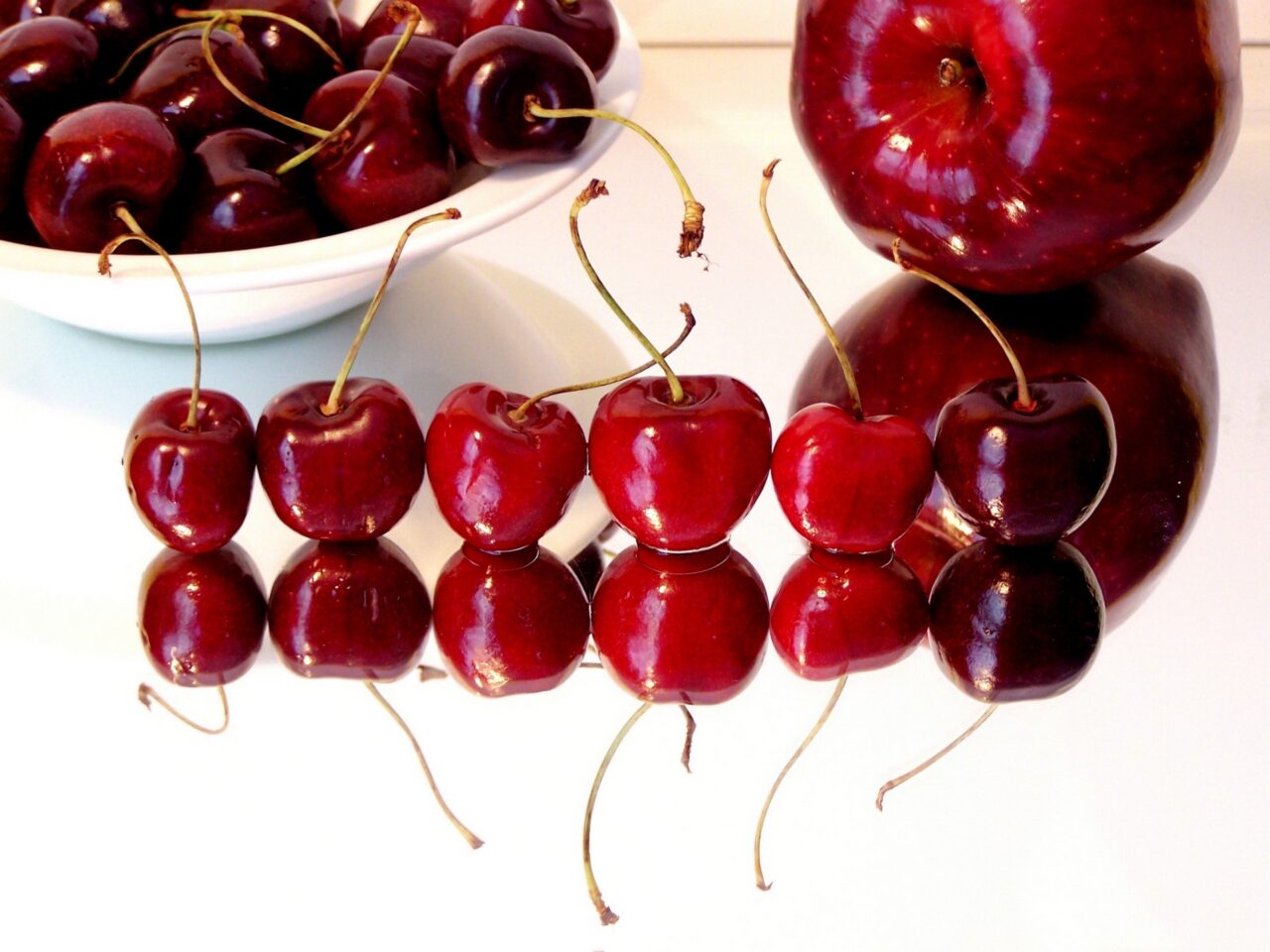 Reflective Red Delights Cherry Wallpaper | Background FREE Download ...