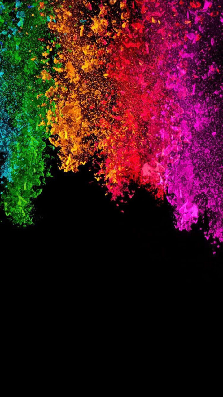 Colorful Powder Burst on Black Wallpaper | Background FREE Download ...
