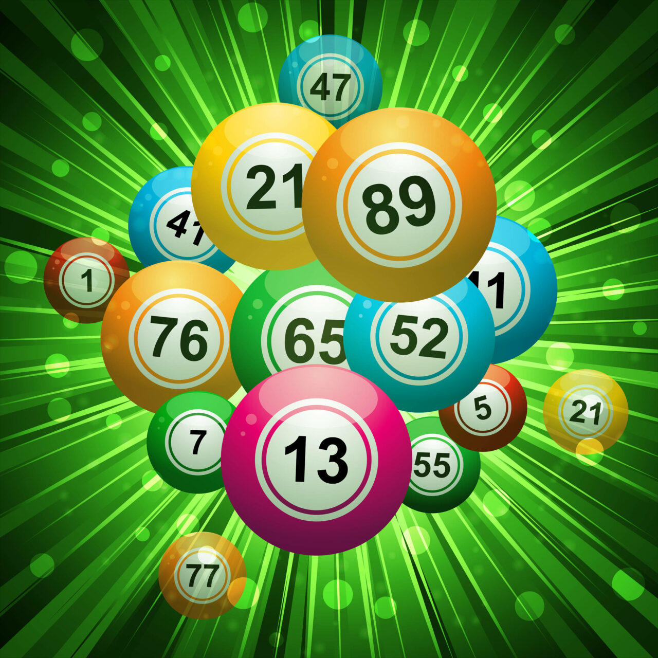 Colorful Bingo Balls on Green Radiant Background Wallpaper | FREE ...
